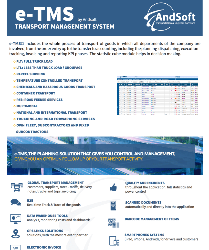 Transportation & Logistics e-TMS AndSoft – Transportation & Logistics ...